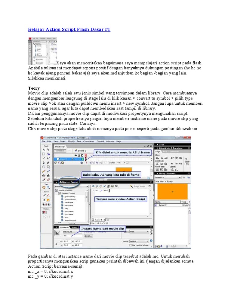 Belajar Action Script Flash Dasar | PDF