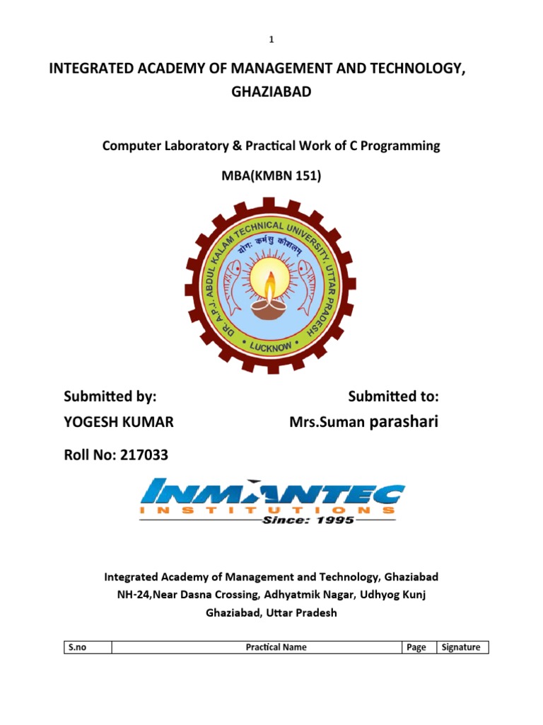 Yogesh It Skills Lab File-1 | PDF | Software Engineering | Mathematics