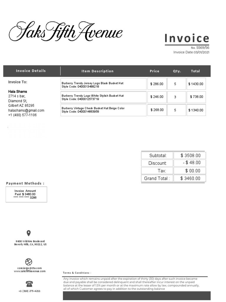 Invoice To Hala #556956 | PDF