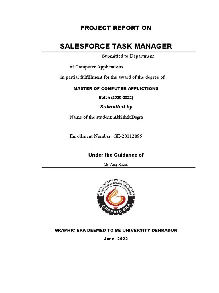 Salesforce Task Manager | PDF | Cloud Computing | Software As A Service