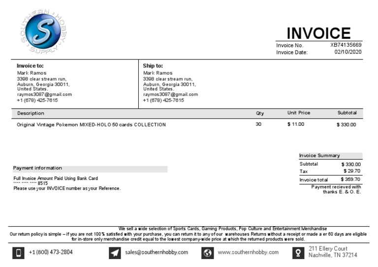 for cards pokemon | PDF | Invoice | Receipt