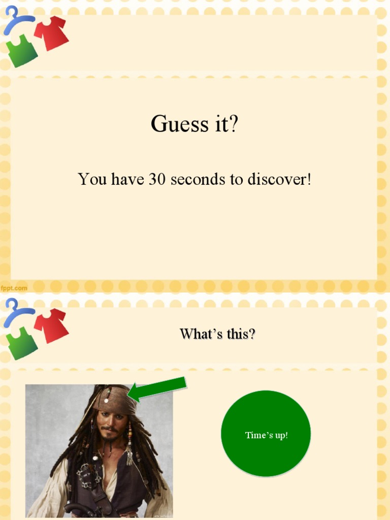 Guessing Game - Clothes | PDF