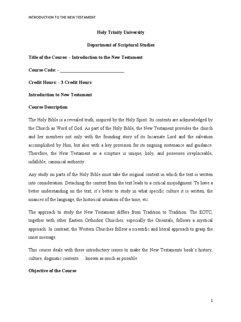 Introduction To New Testament | PDF | New Testament | Bible