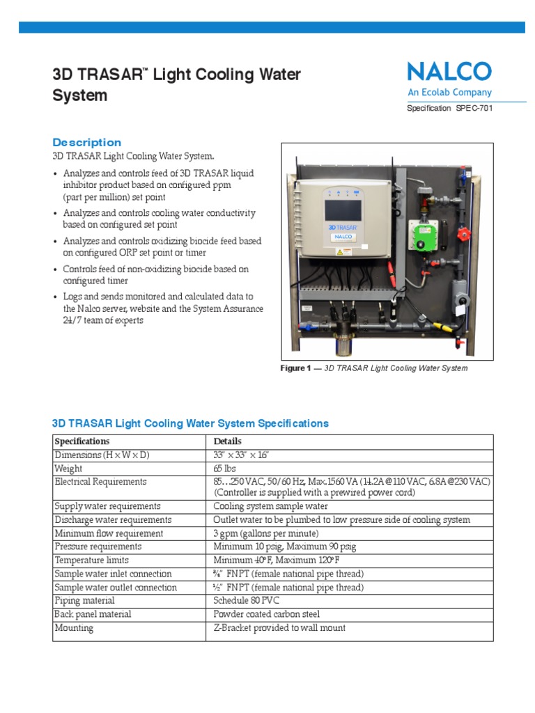 3D Trasar Light Cooling Water System: Description | PDF | Relay | Sensor