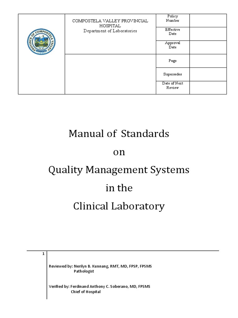 CVPH QMS Manual 2016 | Download Free PDF | Medical Laboratory | Pathology