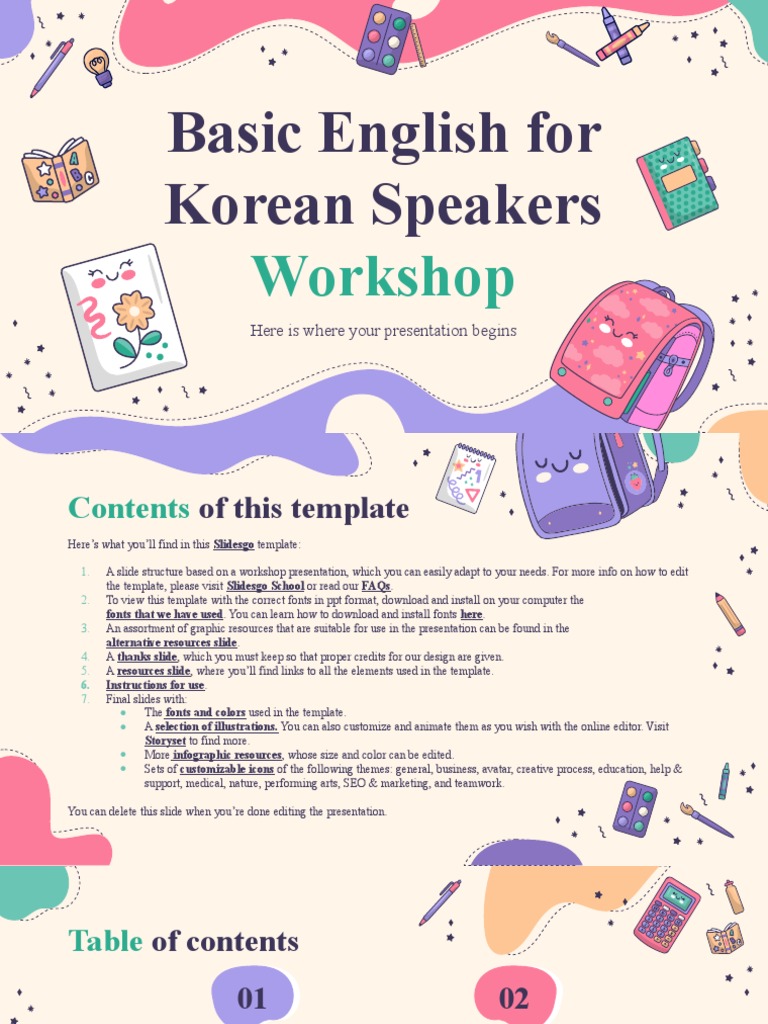 Basic English For Korean Speakers Workshop by Slidesgo | PDF | Planets ...