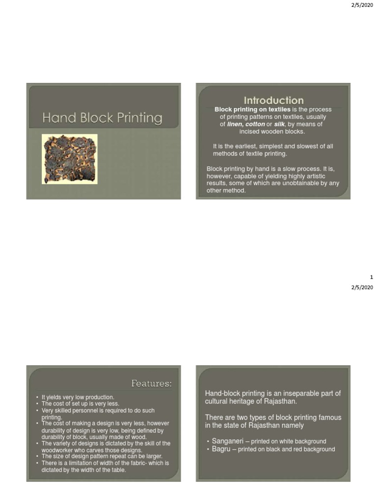 Block Printing | PDF | Dye | Textiles