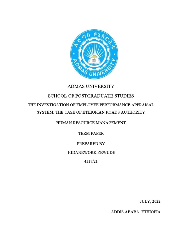 Admas University School of Postgraduate Studies | PDF | Performance ...