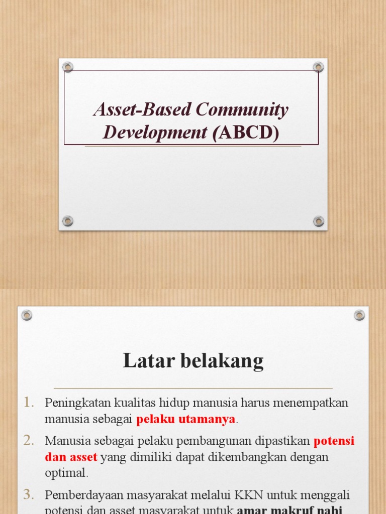 Metode ABCD (Asset-Based Community Development) | PDF
