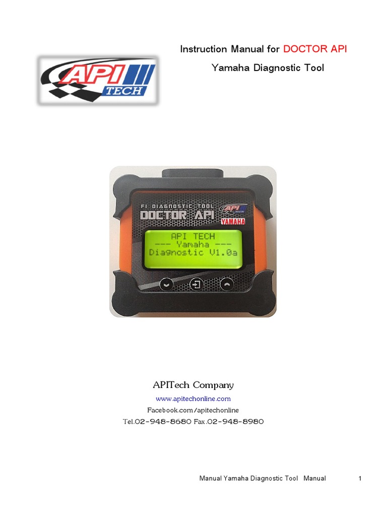 Instruction Manual For Yamaha Diagnostic Tool: Doctor Api | PDF | Throttle | Fuel Injection