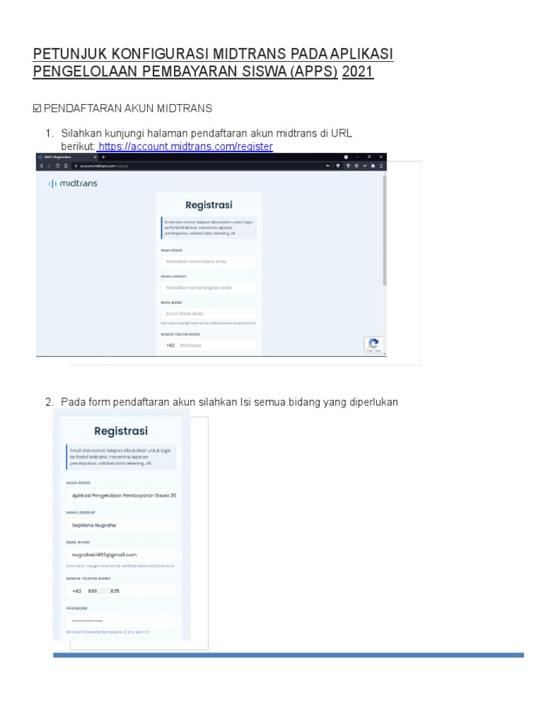 Petunjuk Konfigurasi Midtrans | PDF