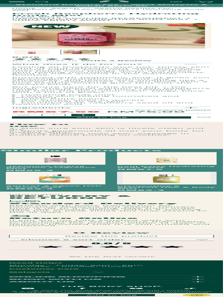 Fresh Raspberry Hydrating Body Mist | PDF