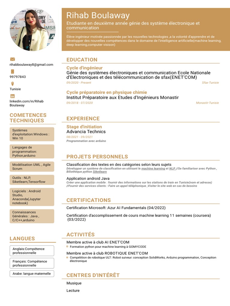Rihab's Resume | PDF | Application | Modèle d'objet composant