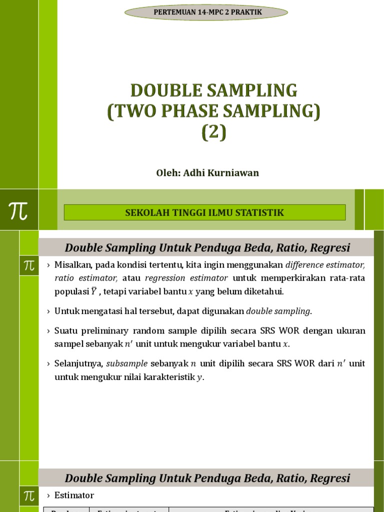 Double Sampling untuk Estimasi Statistik | PDF | Metode & Bahan Ajar