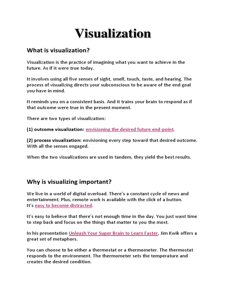 What Is Visualization? | PDF | Mental Image | Attention