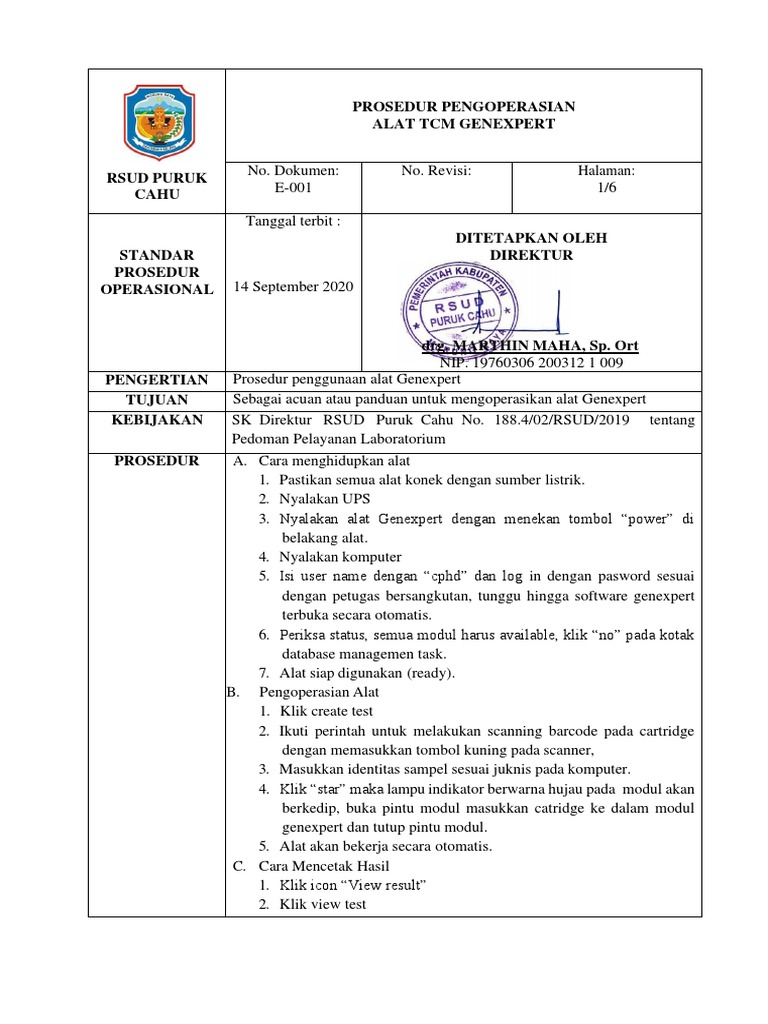 SPO Penggunaan Alat TCM PDF | PDF