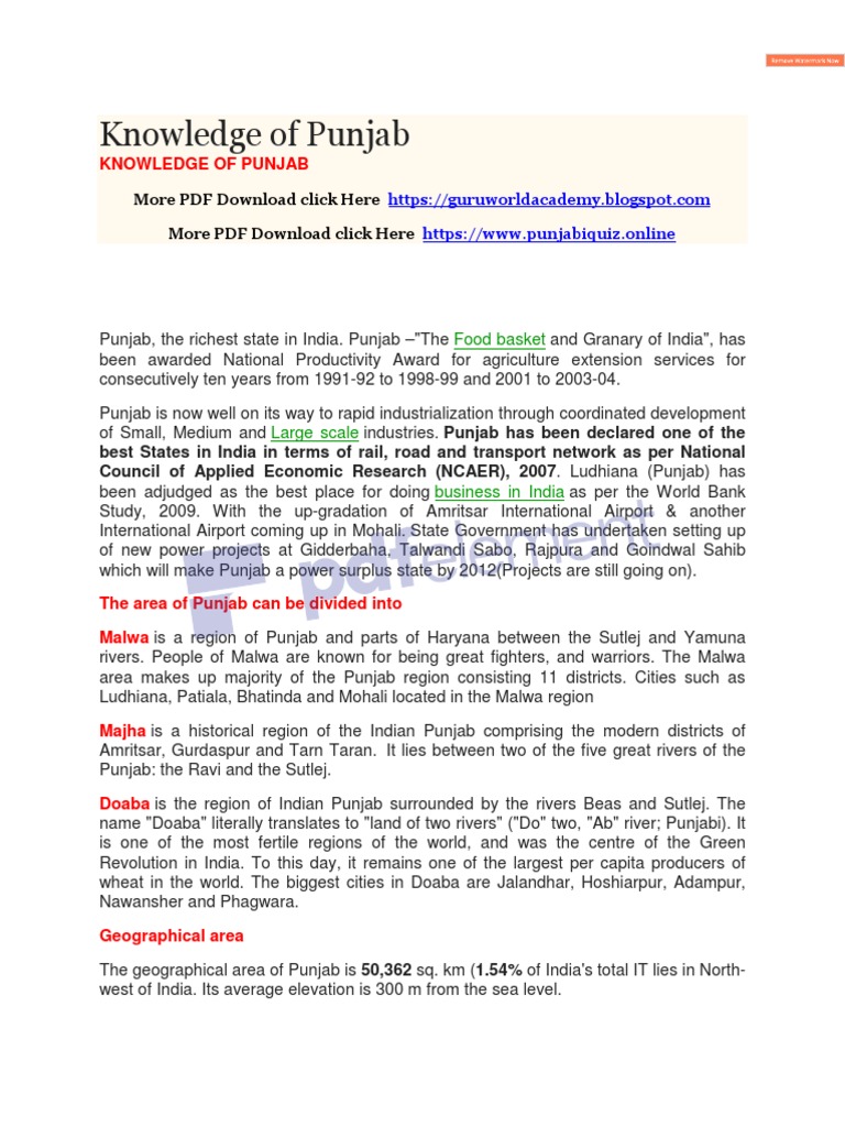 An In-Depth Look at the Geography, History, and Culture of Punjab | PDF ...