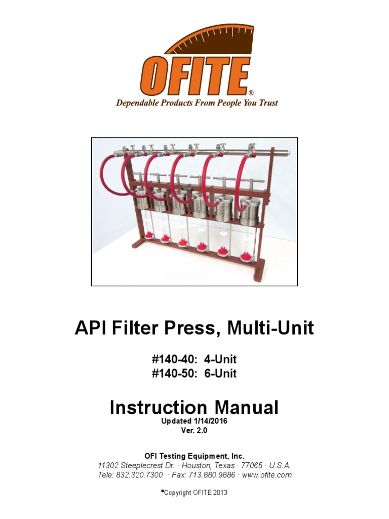 API Filter Press - Test Procedure | PDF | Filtration | Screw