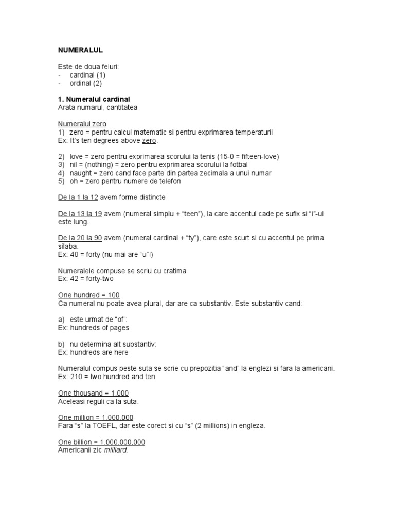 NUMERALUL | PDF