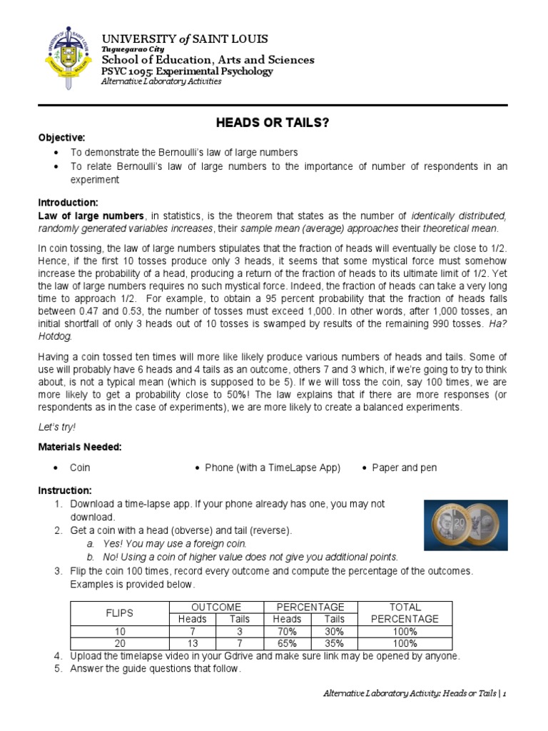 Heads_or_Tails | PDF | Experiment | Probability