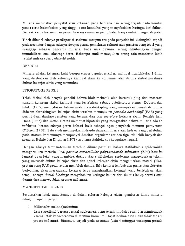 Referat Miliaria | PDF