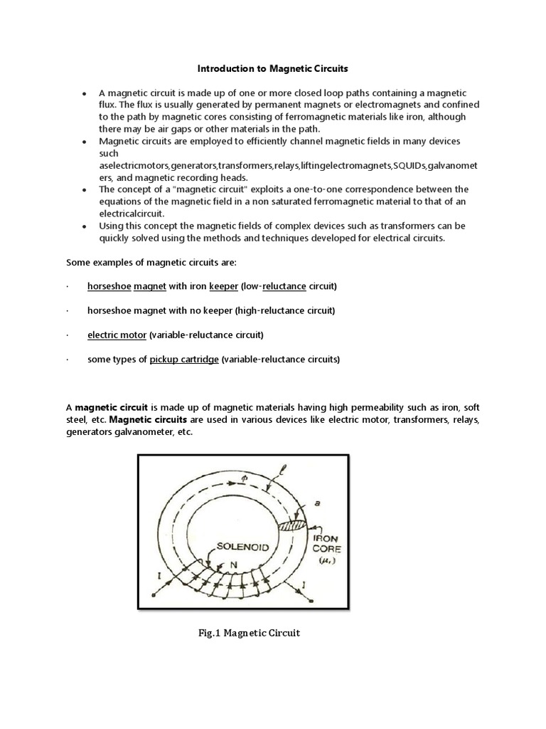 Introduction To Magnetic Circuits | PDF | Electromagnetic Induction ...