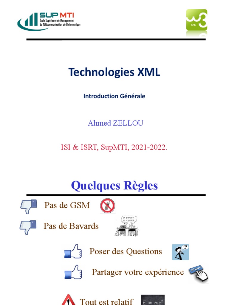 Introduction et Standards XML | PDF | XML | Langage de balisage