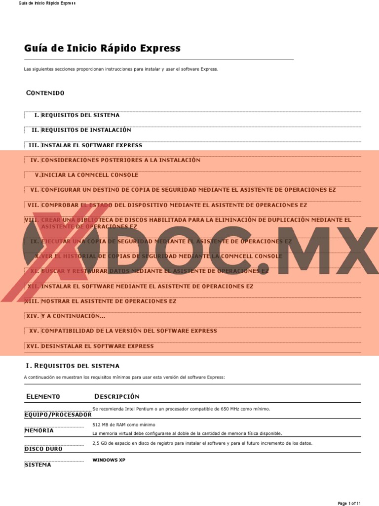 Xdoc - MX Guia de Inicio Rapido Express | PDF | Microsoft Windows | Servidor SQL de Microsoft