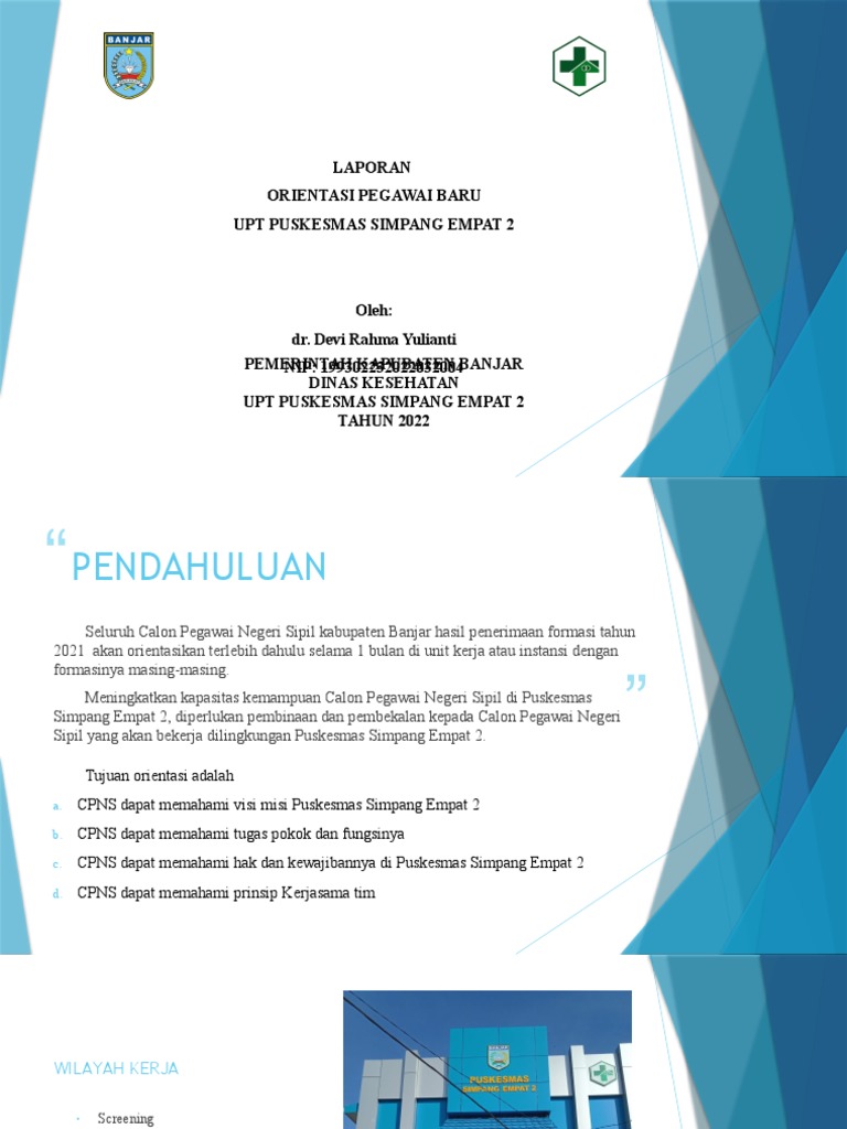 Orientasi CPNS di Puskesmas Simpang Empat 2 | PDF