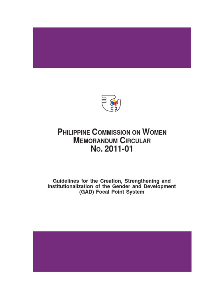 Guidelines for Strengthening Agency Gender and Development Focal Point ...