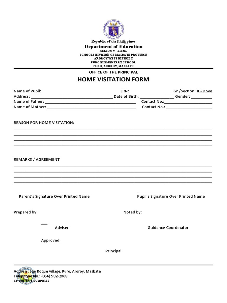 Home Visitation Form 12 | PDF