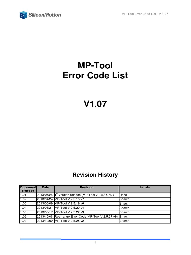 MPTOOL Error Code List - N0109 | PDF | Flash Memory | Usb
