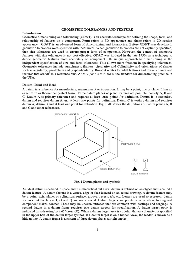 Geometric Tolerances and Texture | PDF