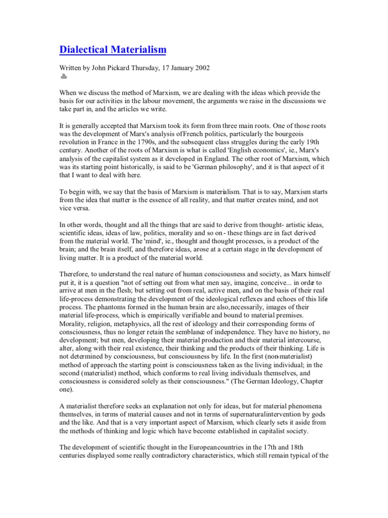 Dialectical Materialism | PDF | Marxism | Dialectic