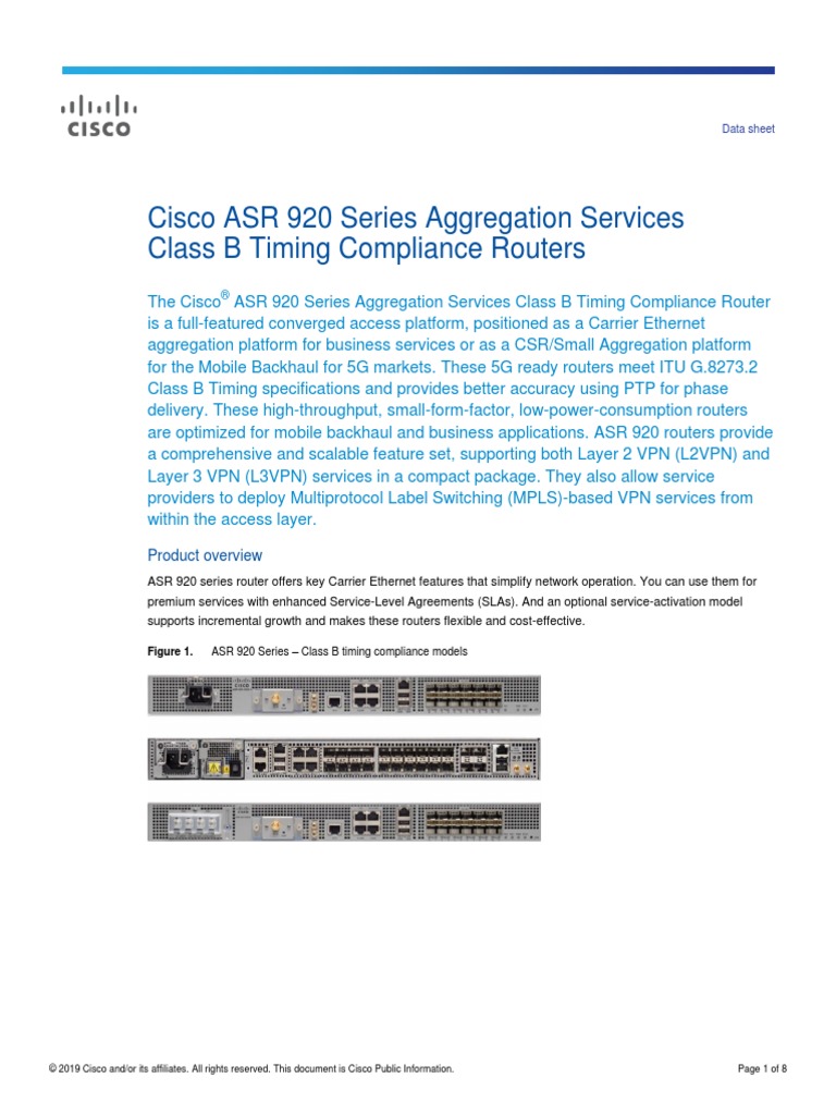 Cisco ASR 920 Series | PDF | Networking | Multiprotocol Label Switching