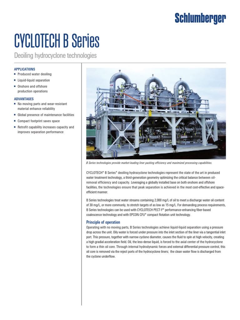 Cyclotech B Series: Deoiling Hydrocyclone Technologies | PDF | Chemical ...