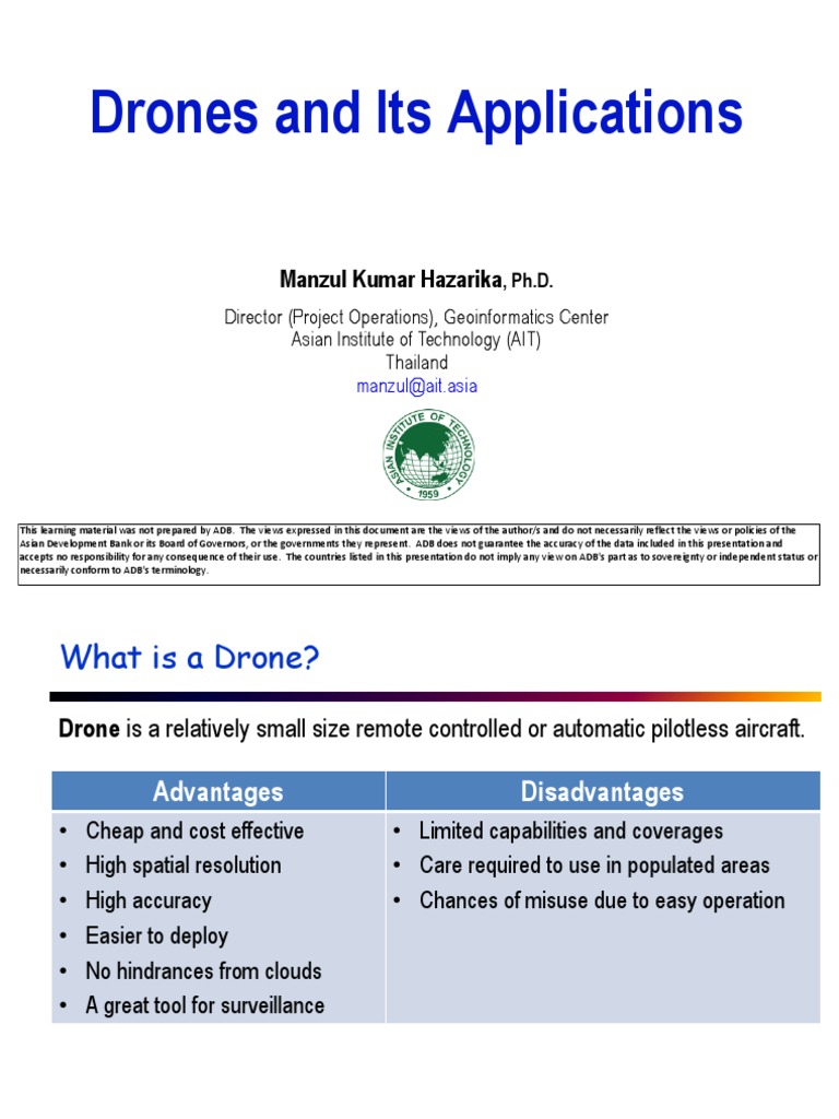 Drones and Its Applications | PDF | Unmanned Aerial Vehicle | Tropical ...