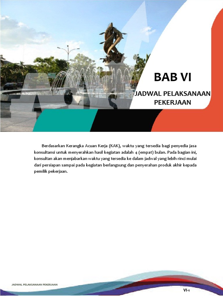 Bab 6 - Jadwal Pelaksanaan Pekerjaan | PDF | Pengelolaan Keuangan & Uang