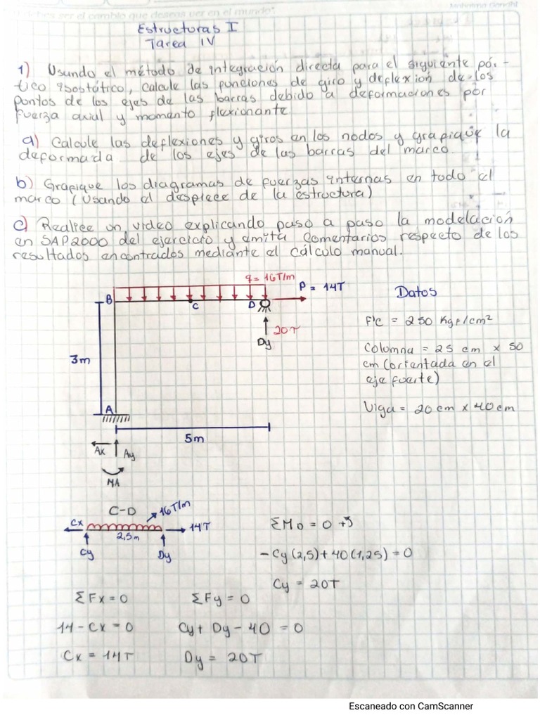 Tarea Estructuras Metodo de Integracion Directa | PDF