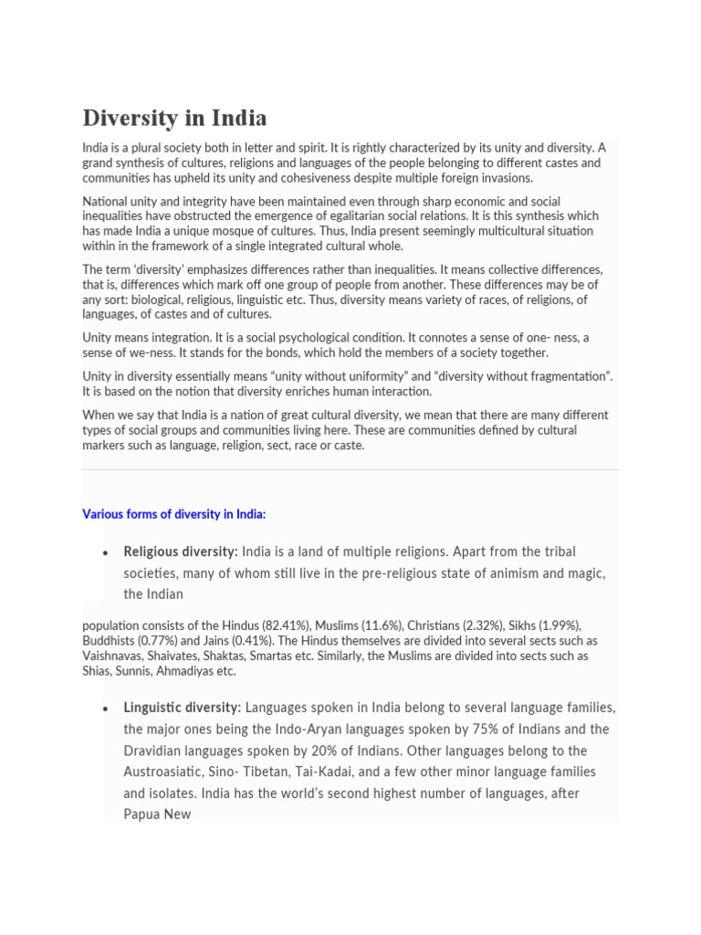 Diversity in India: Religious Diversity: India Is A Land of Multiple ...
