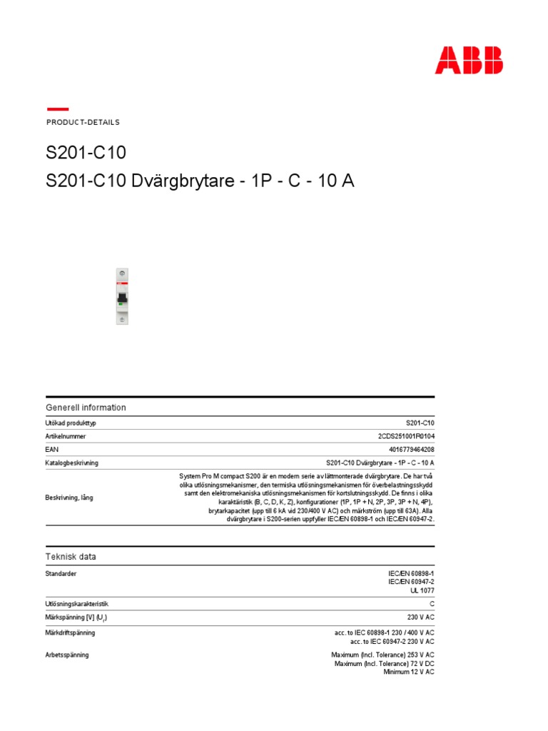2CDS251001R0104 s201 c10 | PDF