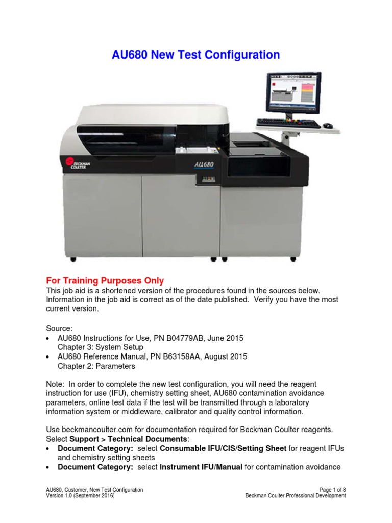AU680 New Test Configuration Guide | PDF | Computing