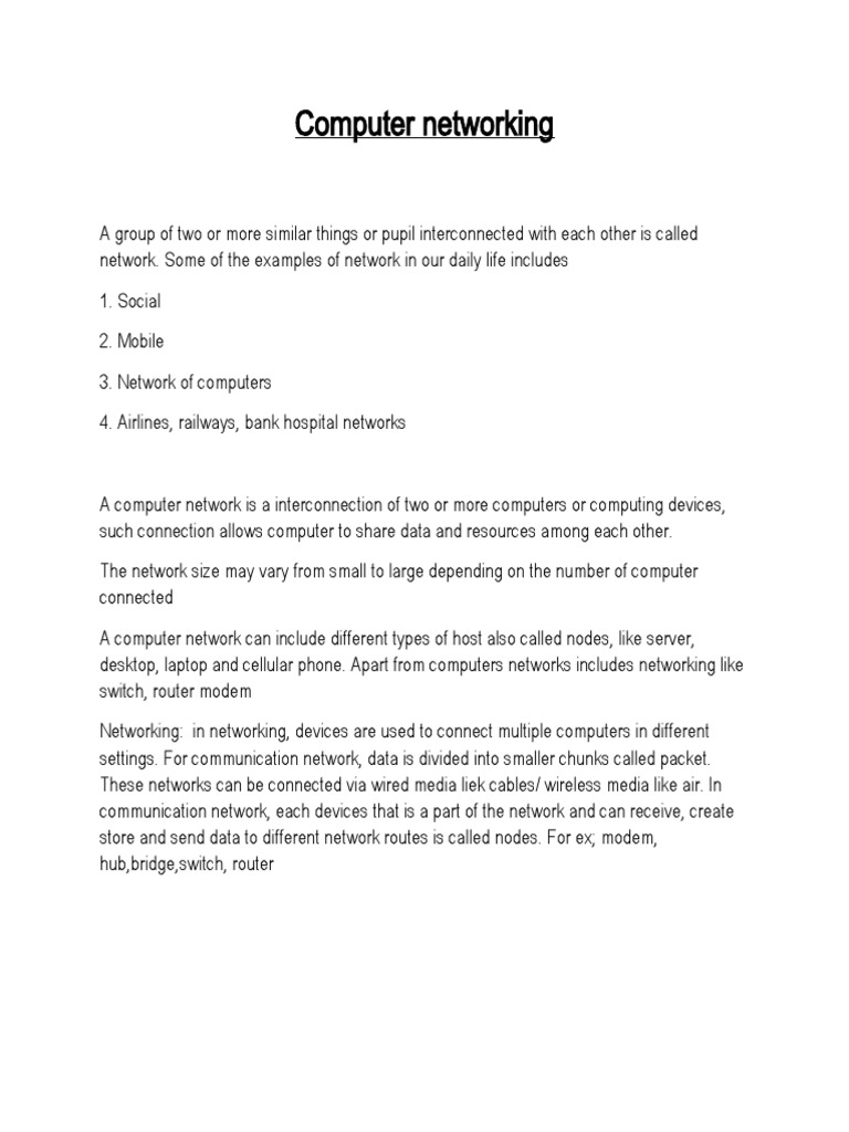 Computer Networking | PDF | Computer Network | Local Area Network