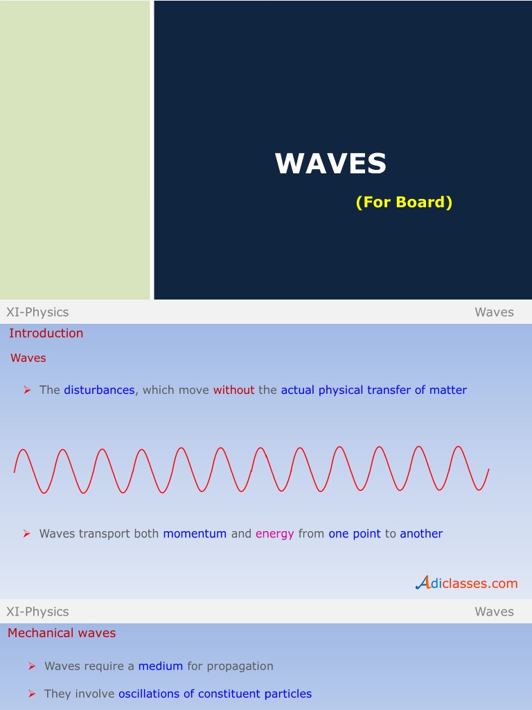 11th Physics Waves AdiClasses Part 13 | PDF