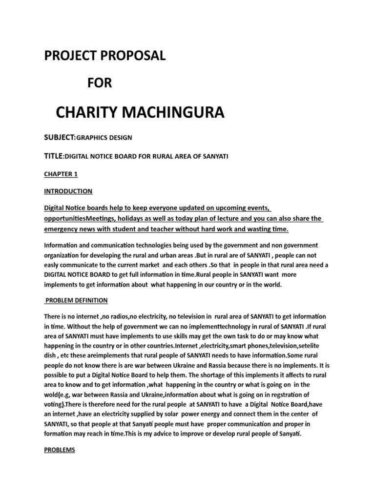 Charity Proposal | PDF | Feasibility Study | Cost