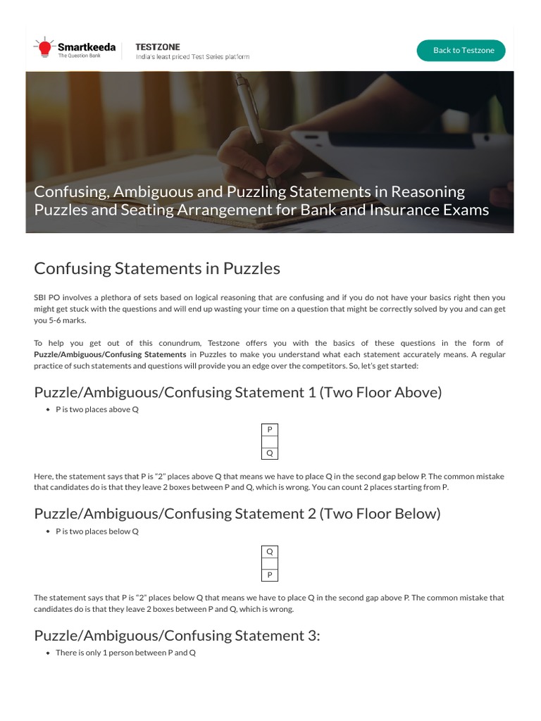 Confusing Statements in Puzzles | PDF