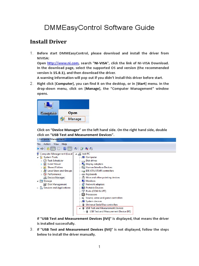 Dmmeasycontrol Software Guide: Install Driver | Download Free PDF ...