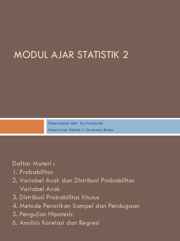 Modul Ajar Statistik 2 | PDF