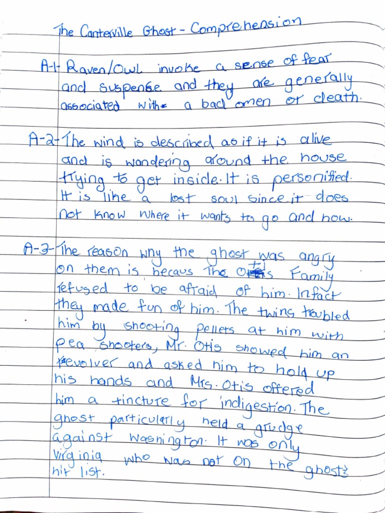 The Canterville Ghost - Comprehension | PDF