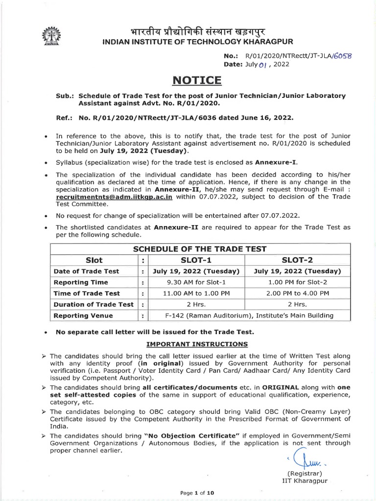 Trade Test Schedule for Junior Technician | PDF | Electrical Network ...